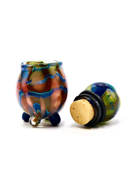 Fully Worked Milky Hand Pipe with Matching Mini Stash Jar – HRS