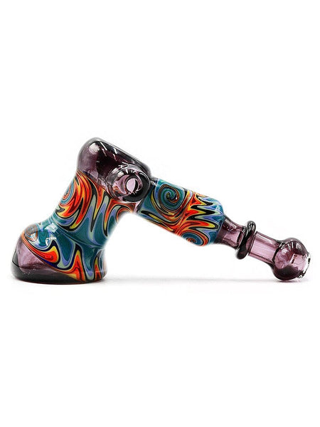 Michael Goonan Glass - Fire and Ice Wig-Wag Hammer Bubbler (7") – HRS