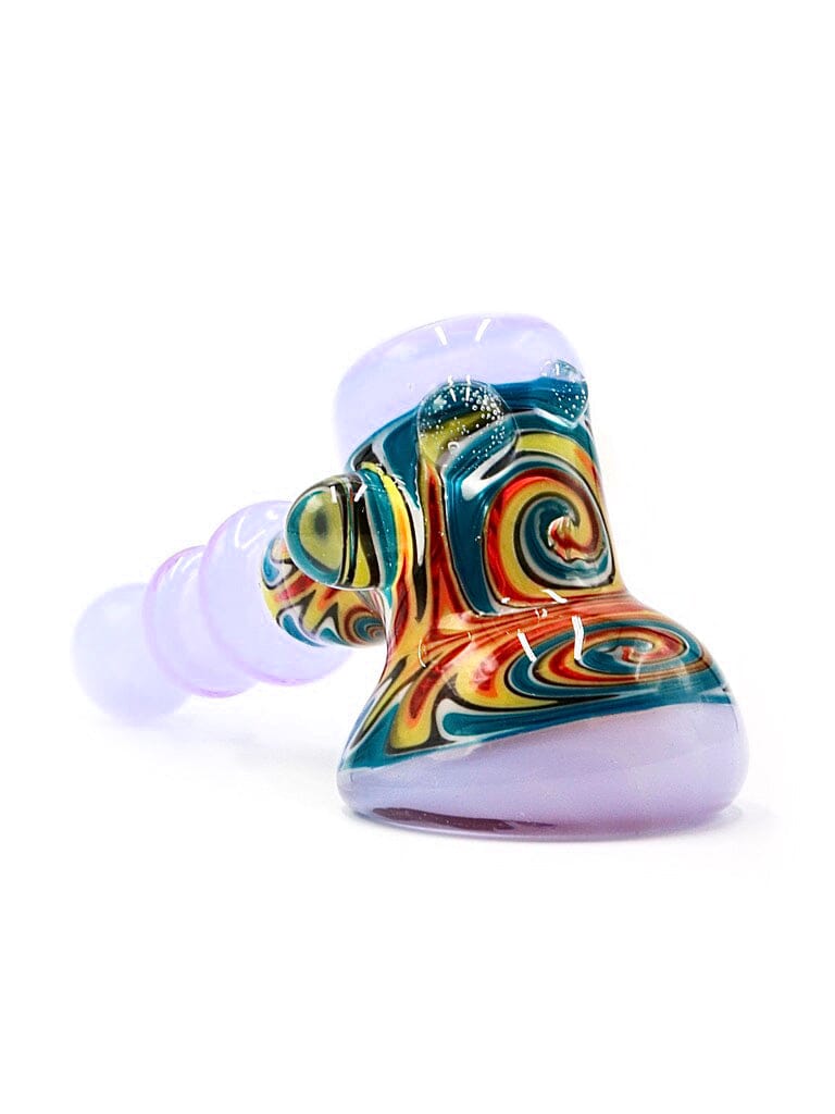 Michael Goonan Glass - Milky Purple Fire and Ice Wig-Wag Hammer (7") – HRS