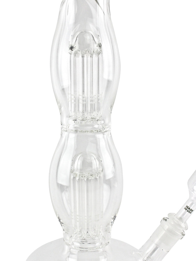 Glowfly Glass Double Tree Arm Perc Twist Neck Yellow - Beaker (22") – HRS