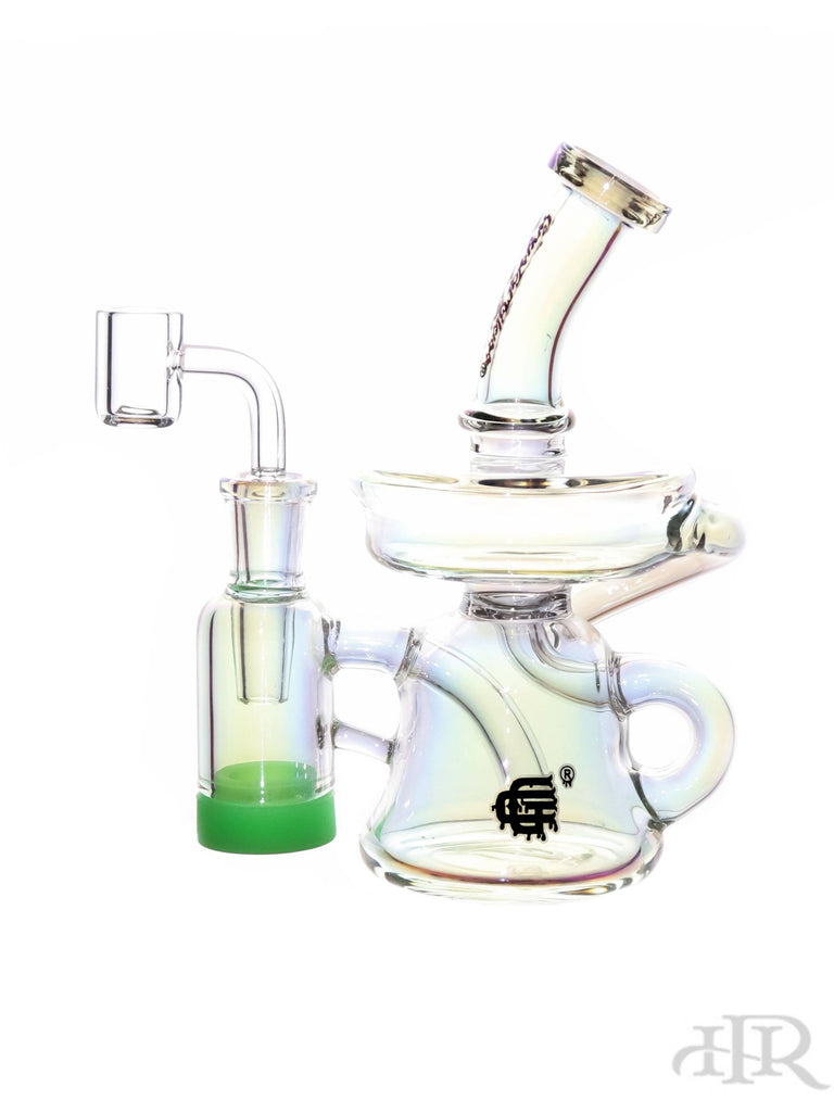Crystal Glass - Iridescent Recycler Rig With Built In Removable Lid Re ...