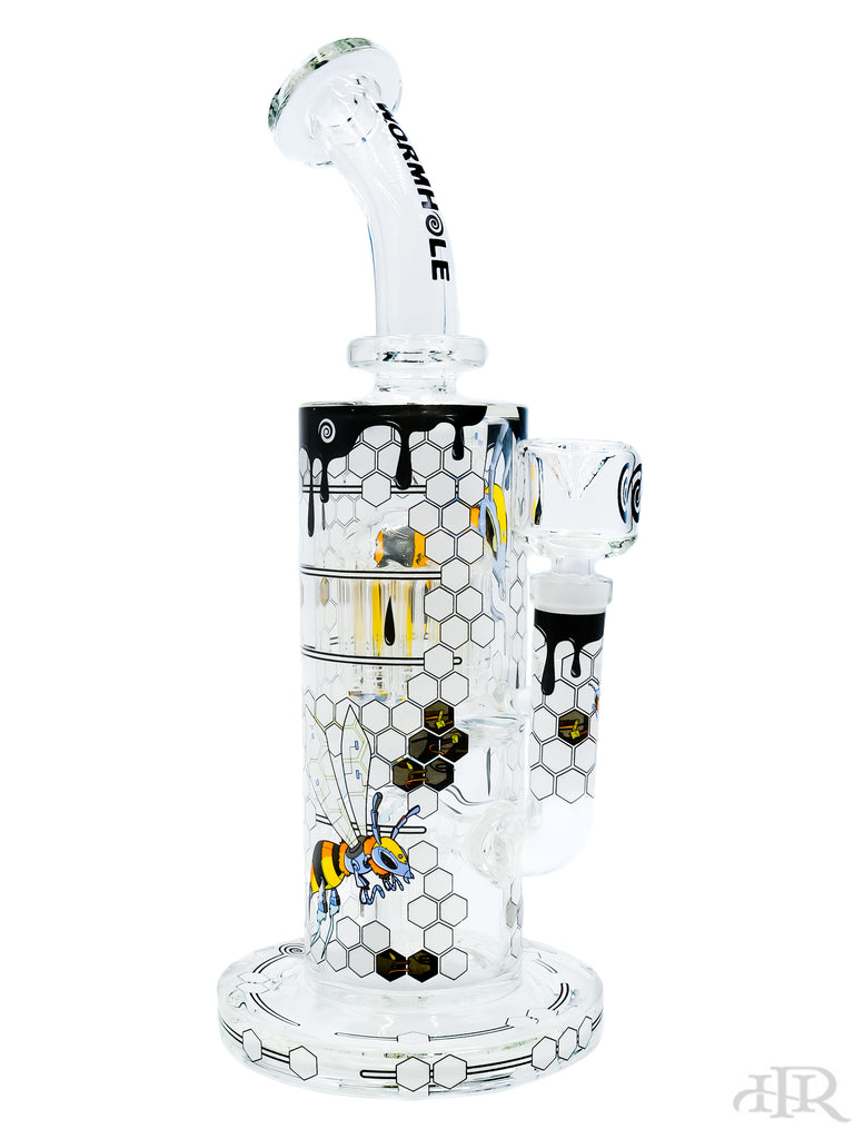 Wormhole Glass - Robotic Bee Fortress Double Tree Perc Flower Tube (12 ...